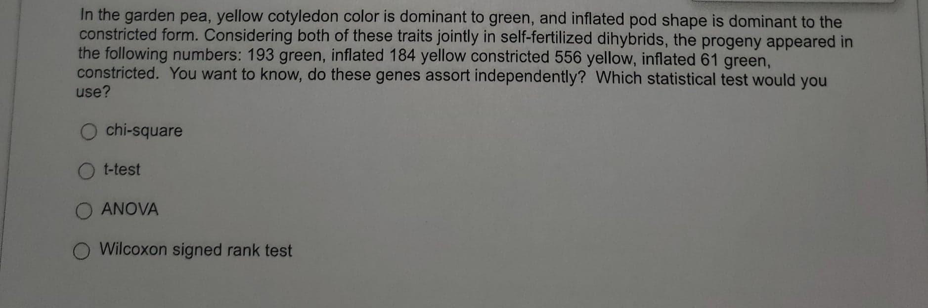 Solved In the garden pea, yellow cotyledon color is dominant | Chegg.com
