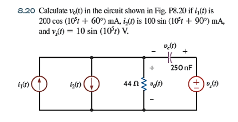 Solved 8.20 Calculate v0(t) in the circuit shown in Fig. | Chegg.com