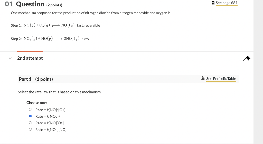 Solved Question (2 points) One mechanism proposed for the | Chegg.com
