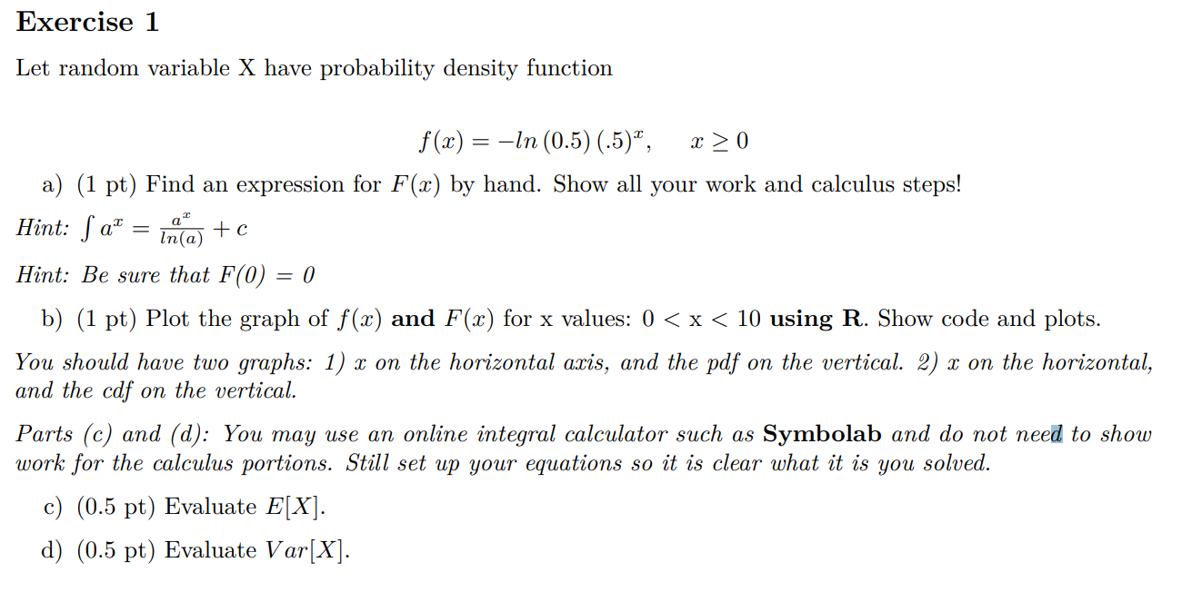 Let random variable X have probability density | Chegg.com