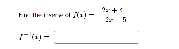 Solved Let f(x)=x+8x+5f−1(−4)=Find f−1(x) for the following | Chegg.com