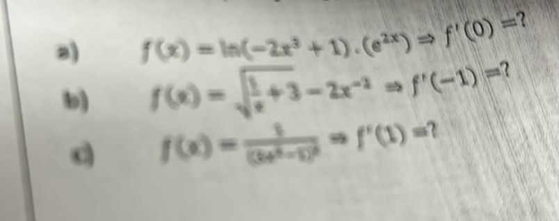 Solved Find the following functions derivatives | Chegg.com