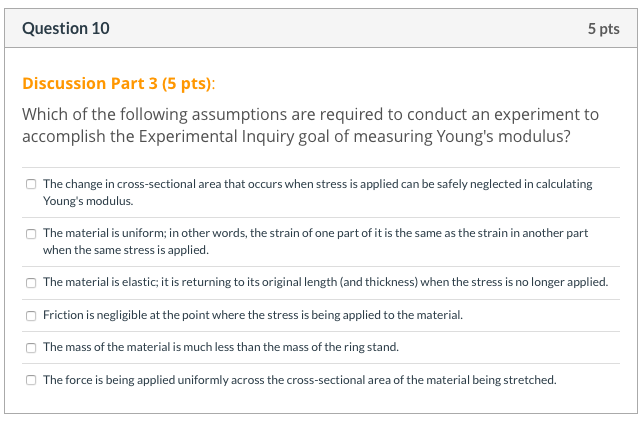 Solved Question 5 5 pts Experimental Setup and Procedure | Chegg.com Solved Question 5 5 pts Experimental Setup and Procedure | Chegg.com