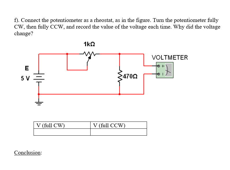 OBJECTIVES 1. Use a potentiometer to control voltage | Chegg.com