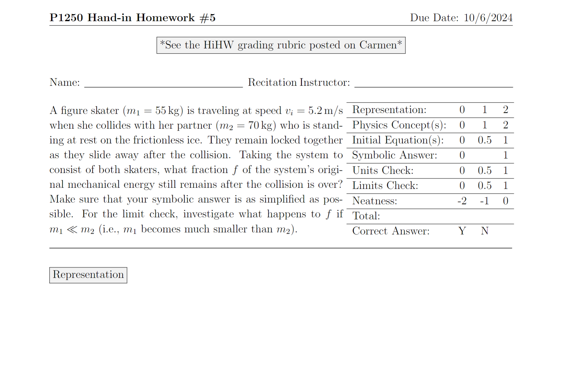 Solved Name:Recitation Instructor:A figure skater | Chegg.com