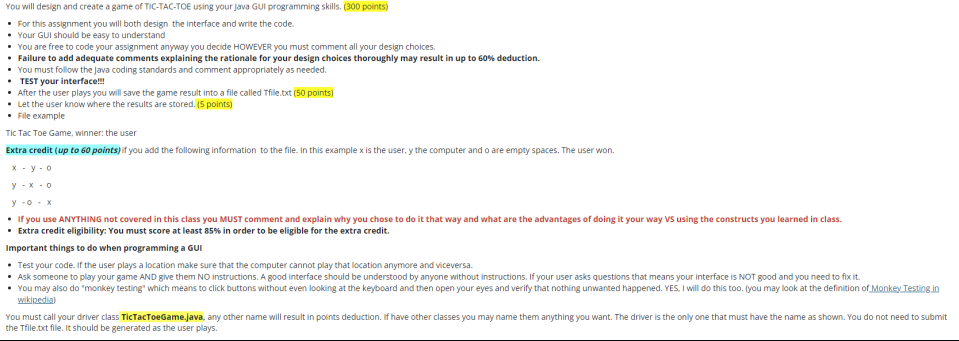 Solved You will design and create a game of TIC-TAC-TOE | Chegg.com