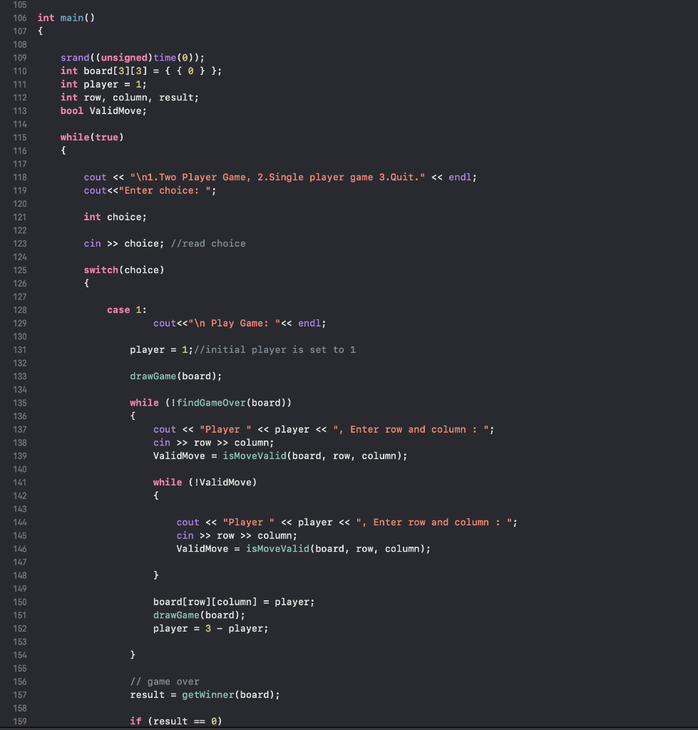 C++ program tic tac toe 2D array char program -how to | Chegg.com