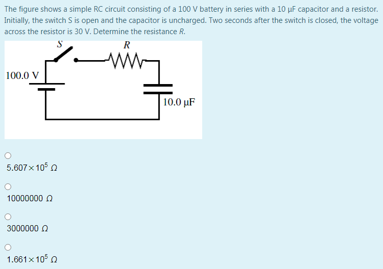 Solved The figure shows a simple RC circuit consisting of a | Chegg.com