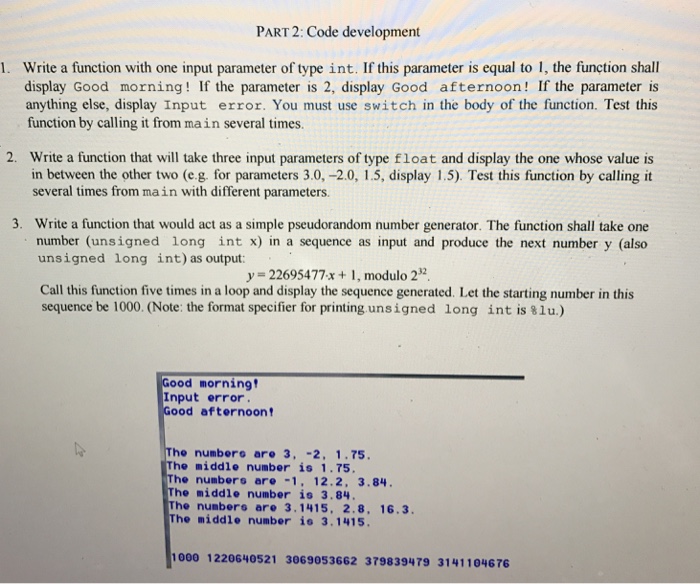 Solved Write A Function With One Input Parameter Of Type 9143