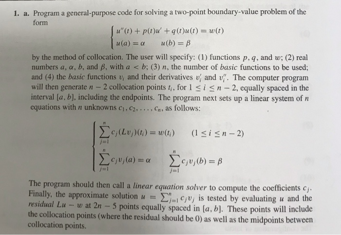 Using MATLAB, create a general-purpose code for | Chegg.com