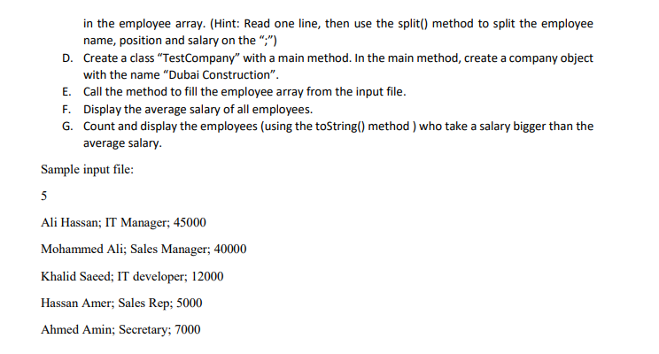 Solved Problem 2 A. Create the class Employee. It has a name | Chegg.com