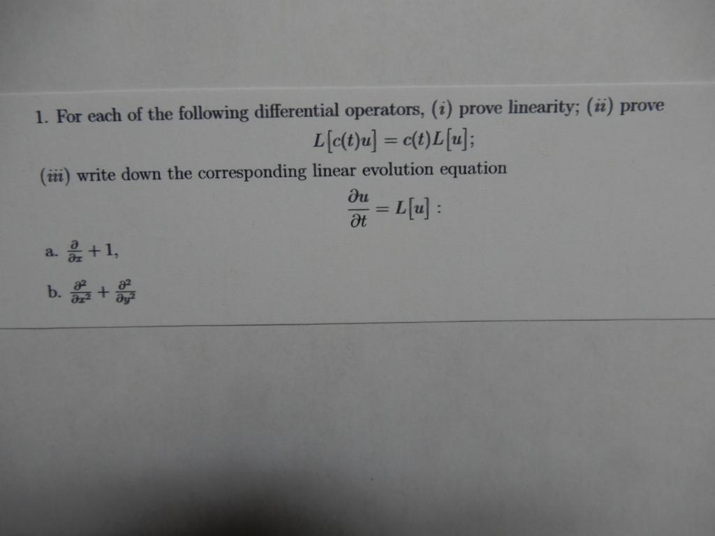 Solved 1. For each of the following differential operators, | Chegg.com