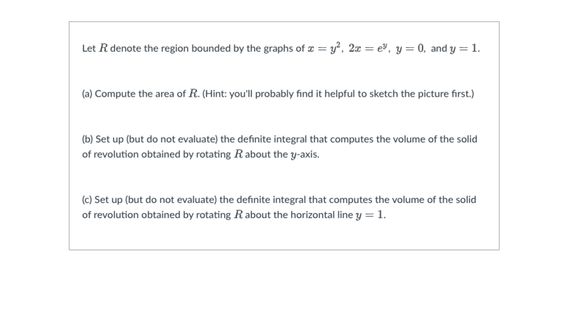 Solved Let R denote the region bounded by the graphs of | Chegg.com