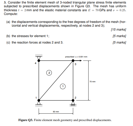 3. Consider the finite element mesh of 3-noded | Chegg.com