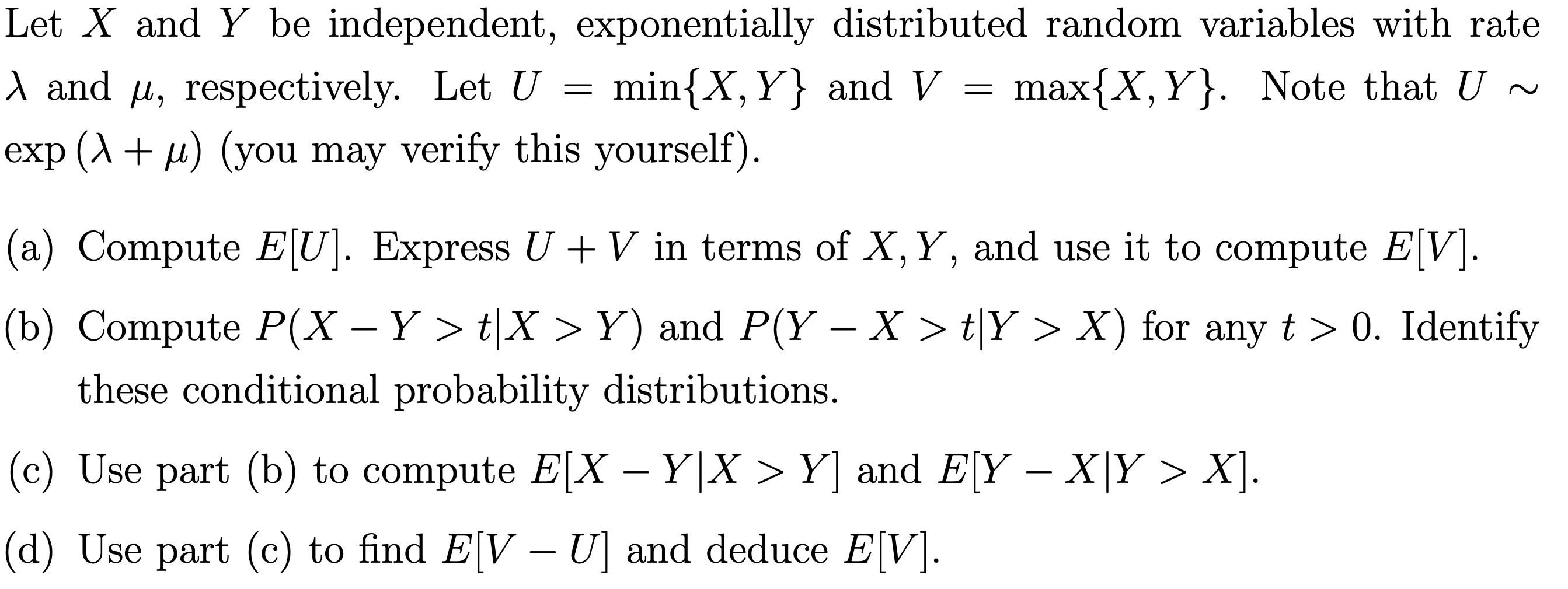 Solved Let X and Y be independent, exponentially distributed | Chegg.com