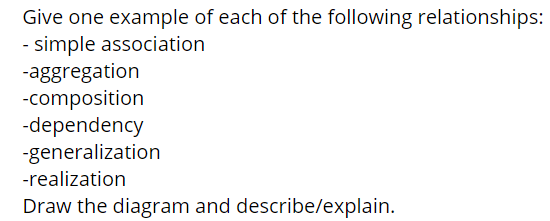 Solved Give one example of each of the following | Chegg.com