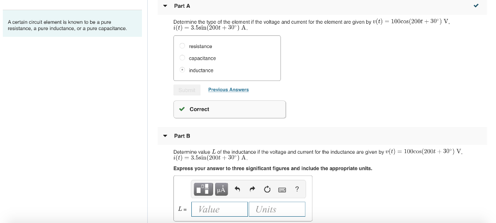 Solved Part E A certain circuit element is known to be a | Chegg.com
