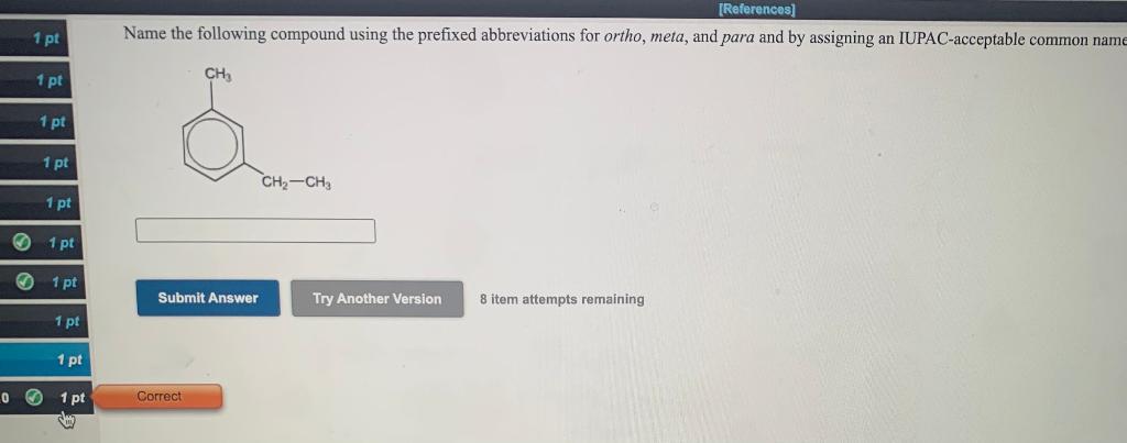 Solved (References) Name the following compound using the | Chegg.com