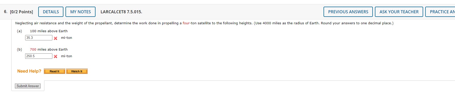 Solved (a) 100 ﻿miles above EarthE(b) 700 ﻿miles above | Chegg.com