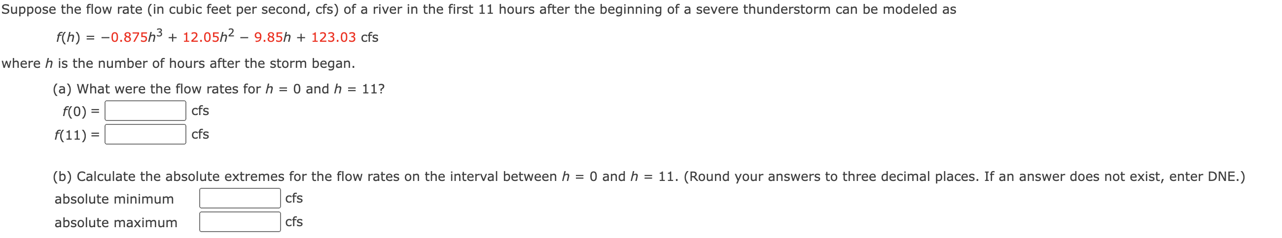 Solved = Suppose the flow rate (in cubic feet per second, | Chegg.com