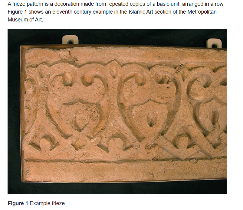 In this frieze, the angles and dimensions are as | Chegg.com