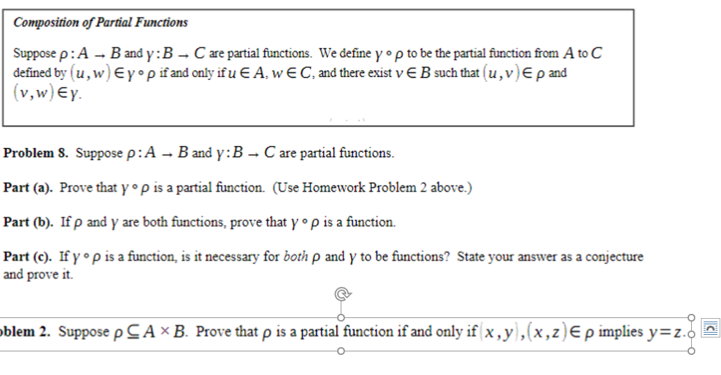 Composition of Partial Functions Suppose p: A - B and | Chegg.com