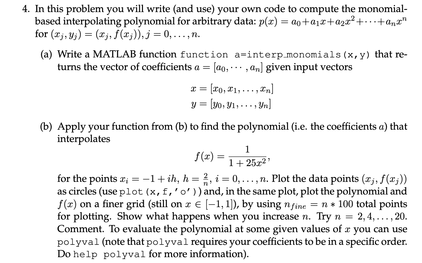 Solved In this problem you will write (and use) your own | Chegg.com