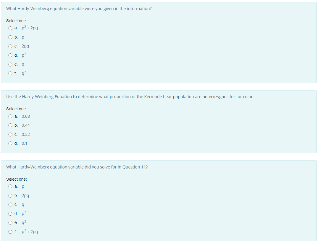 Solved Use the following information to answer Questions | Chegg.com