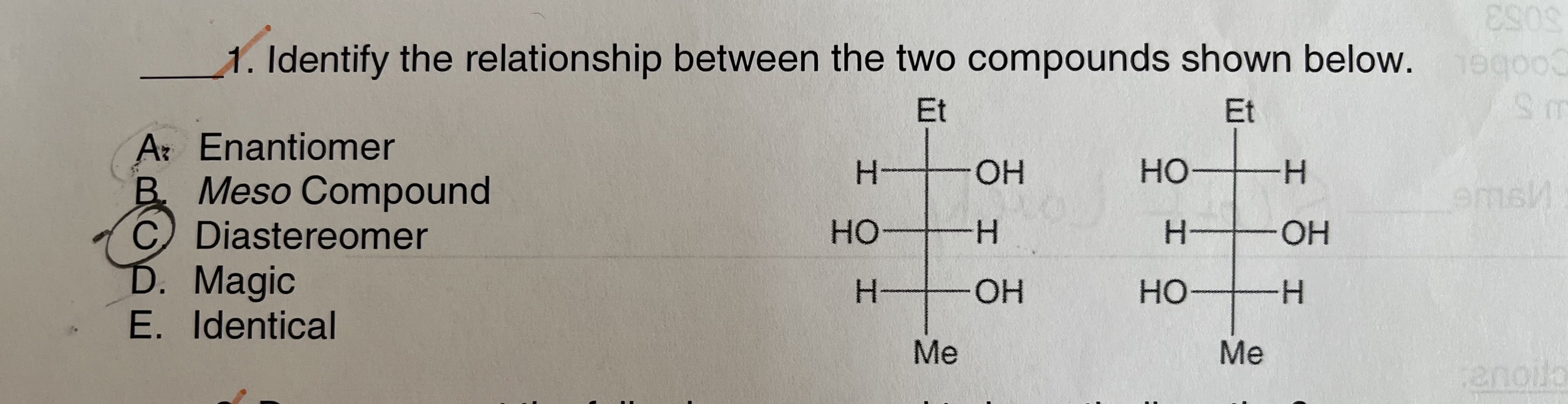 Solved Identify the relationship between the two compounds | Chegg.com