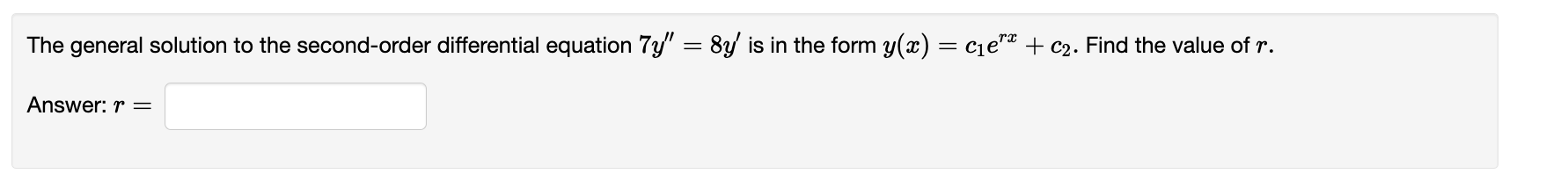 Solved The general solution to the second-order differential | Chegg.com