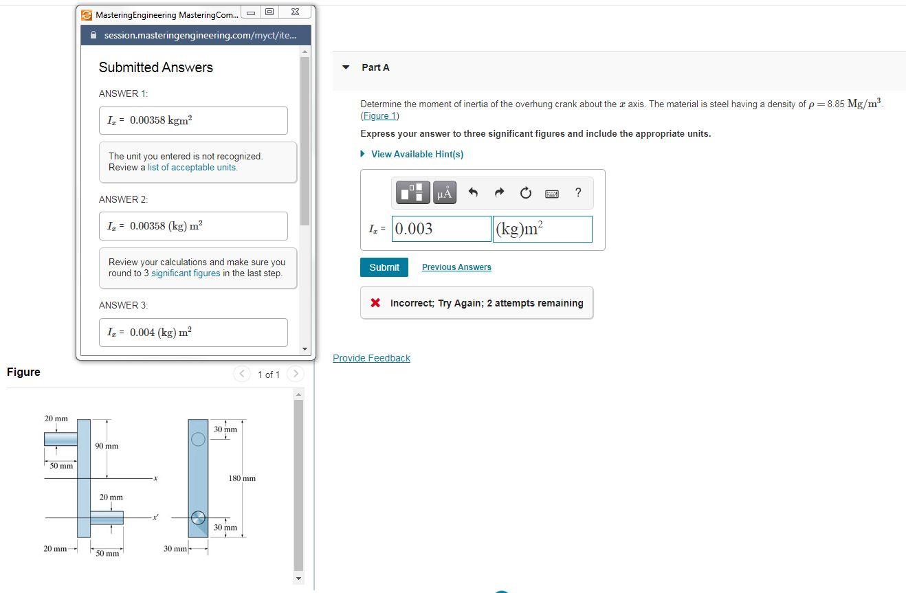 Solved X Mastering Engineering Mastering Com... - A | Chegg.com