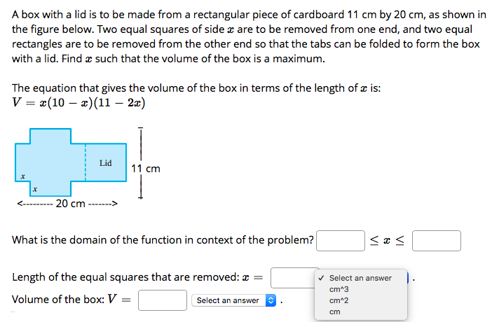 Solved A box with a lid is to be made from a rectangular | Chegg.com