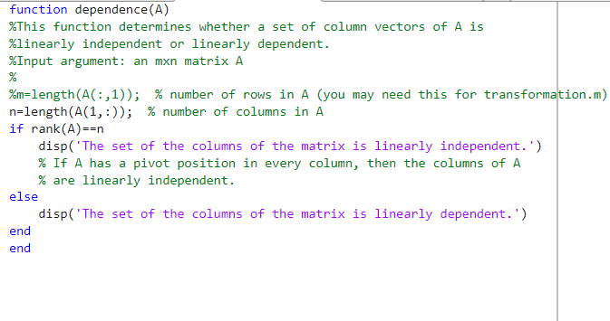 Solved In this exercise, you will check if the columns of a | Chegg.com