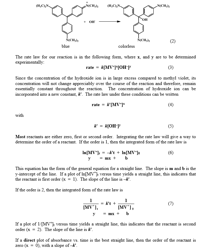 Solved A Study of Kinetics Prelab 1. What is the purpose of | Chegg.com