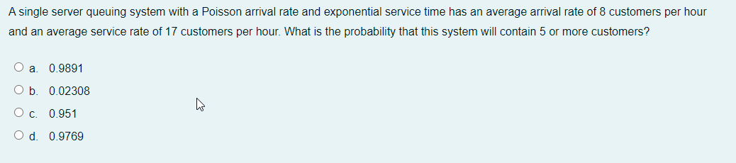 Solved A Single Server Queuing System With A Poisson Arrival 