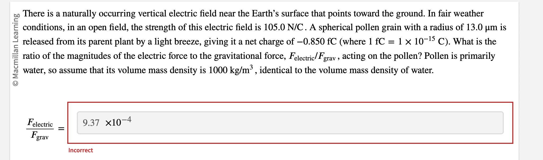 Solved There is a naturally occurring vertical electric | Chegg.com