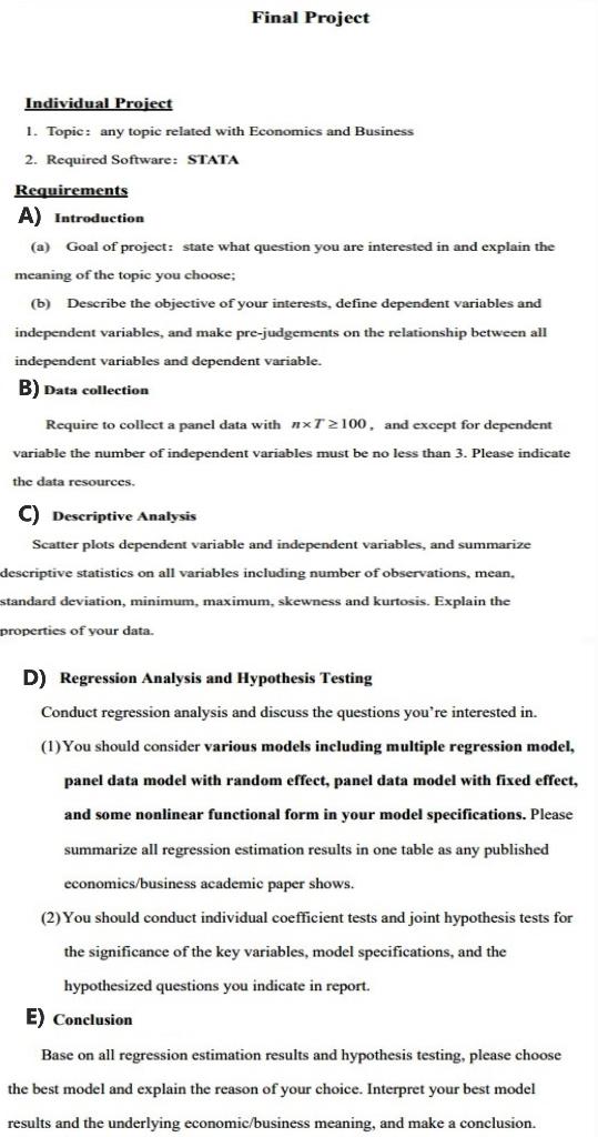 Requirements A) Introduction (a) Goal of project: | Chegg.com