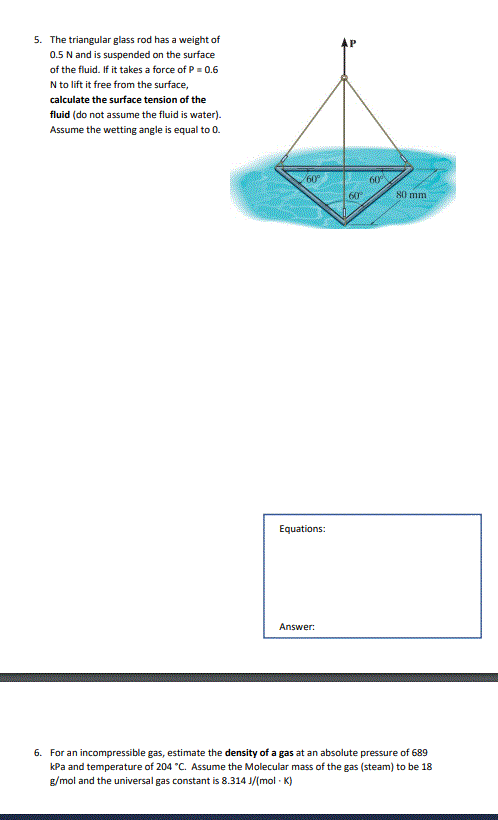 Solved 5. The triangular glass rod has a weight of 0.5 N and | Chegg.com