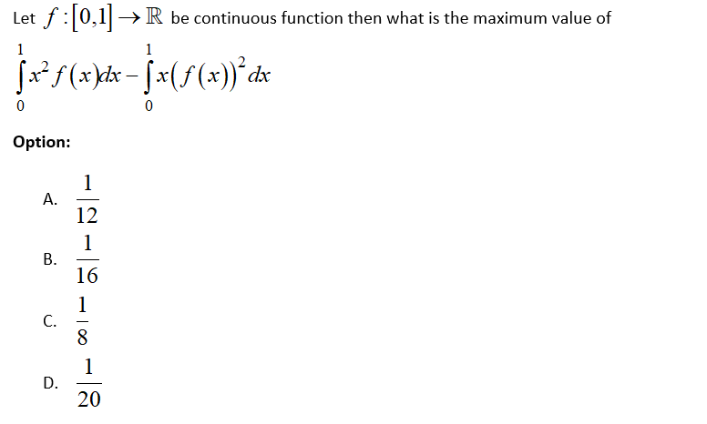 Solved Let F [0 1]→r Be Continuous Function Then What Is The