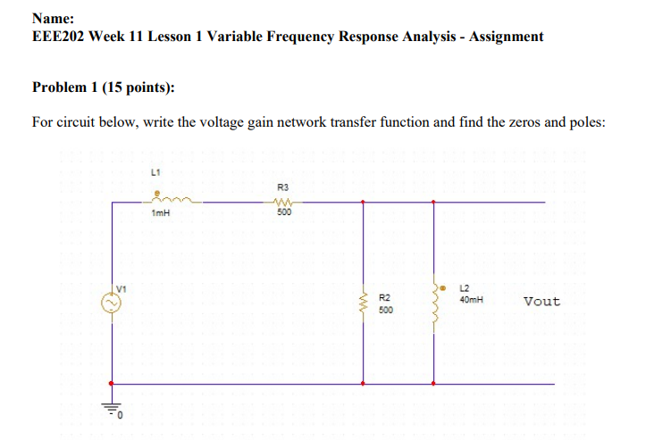 Solved Name: EEE202 Week 11 Lesson 1 Variable Frequency | Chegg.com