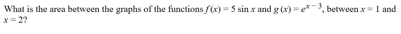 Solved What is the area between the graphs of the functions | Chegg.com