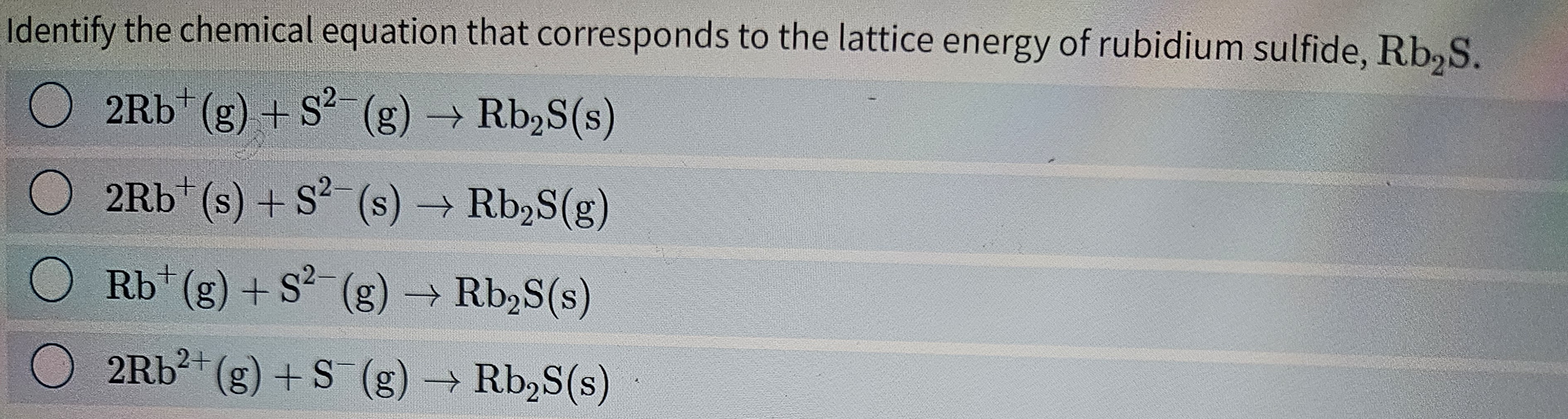 Solved Identify the chemical equation that corresponds to | Chegg.com