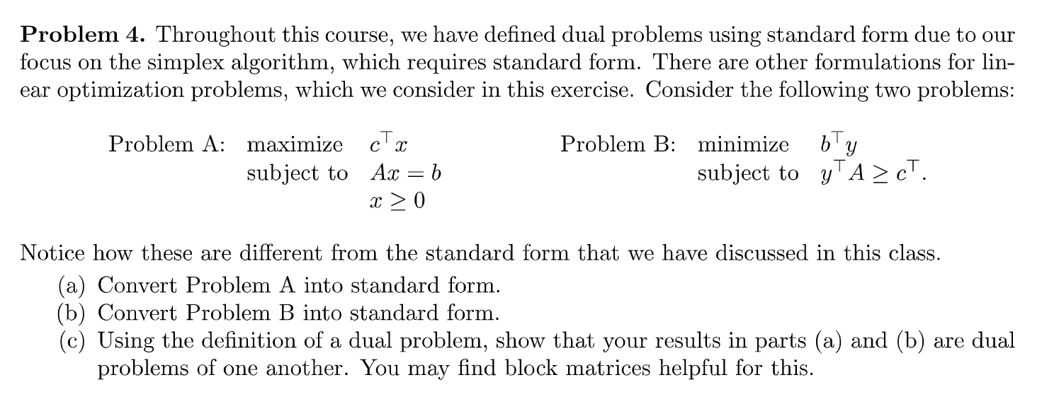 Solved Problem 4. Throughout this course, we have defined | Chegg.com