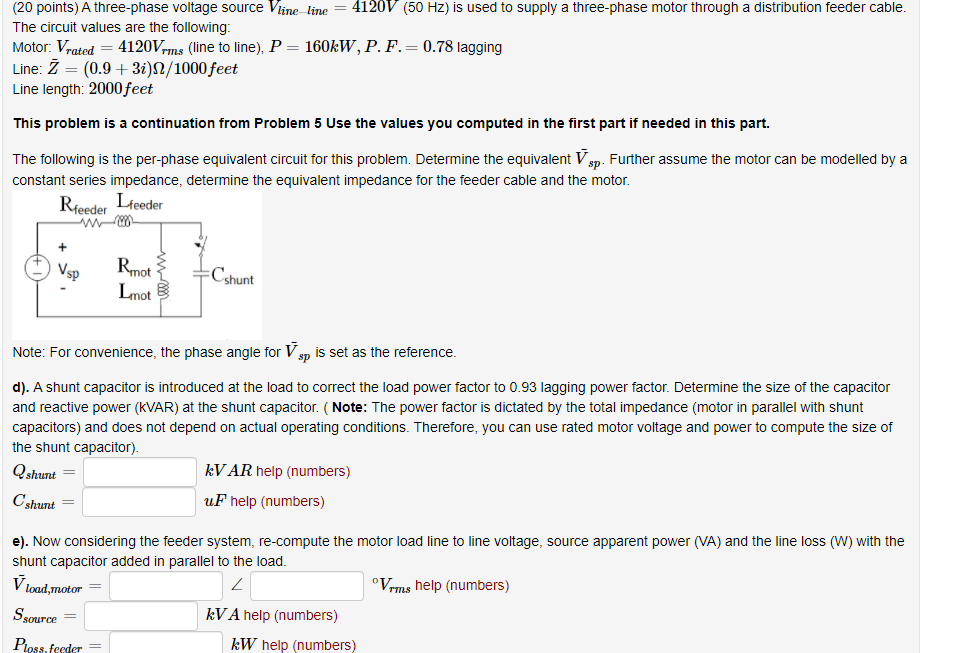 Solved (20 points) A three-phase voltage source Vline_line | Chegg.com