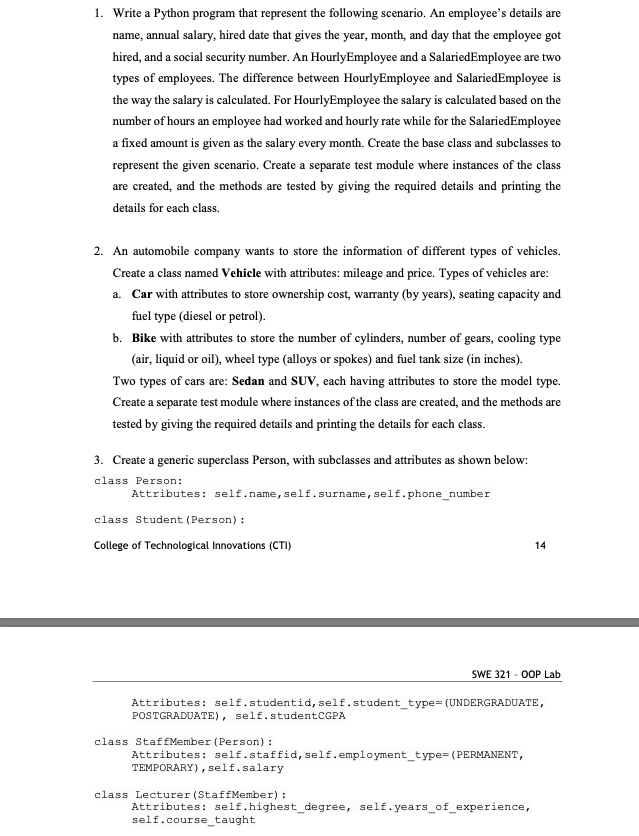 Solved 1. Write a Python program that represent the | Chegg.com