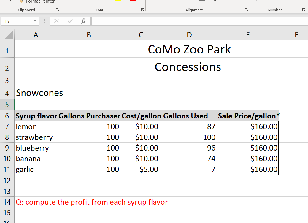 Solved Format Painter Clipboard Font Alignment Number H5 X | Chegg.com