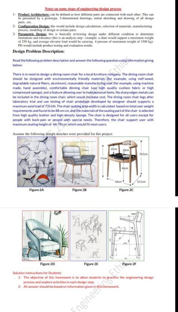 Notes on some stes of engineering design proces 1- | Chegg.com