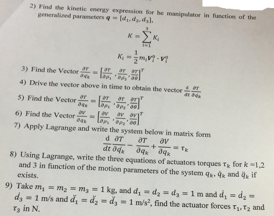 Part 2: Dynamics (50 points) 1) Find the potential | Chegg.com