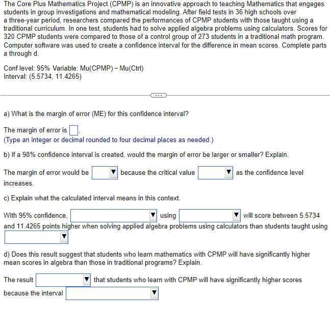Solved The Core Plus Mathematics Project (CPMP) is an | Chegg.com