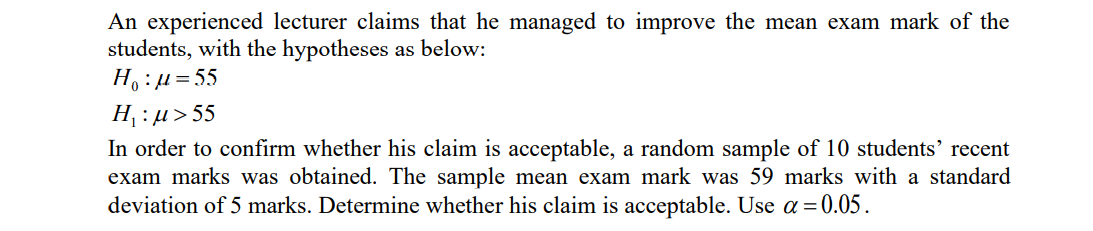 Solved An experienced lecturer claims that he managed to | Chegg.com